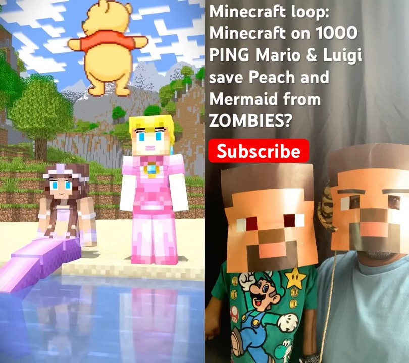 Minecraft loop:Minecraft on 1000 PING Mario & Luigi save Peach and ...