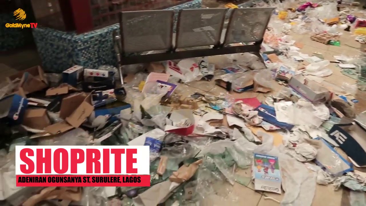 #ENDSARS VIOLENCE AFTERMATH HOODLUMS LOOT SHOPRITE, SURULERE - YouTube