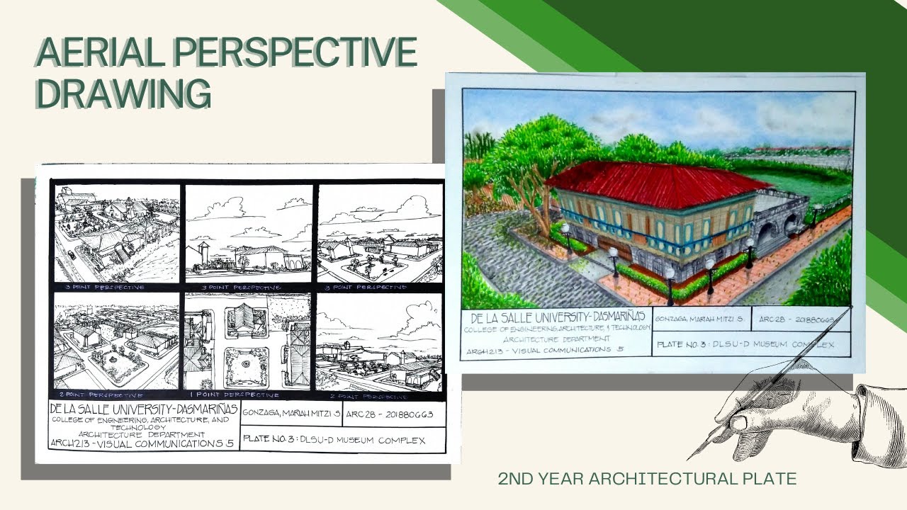 Aerial perspective Timelapse Drawing of DLSU-D Museo Complex ...