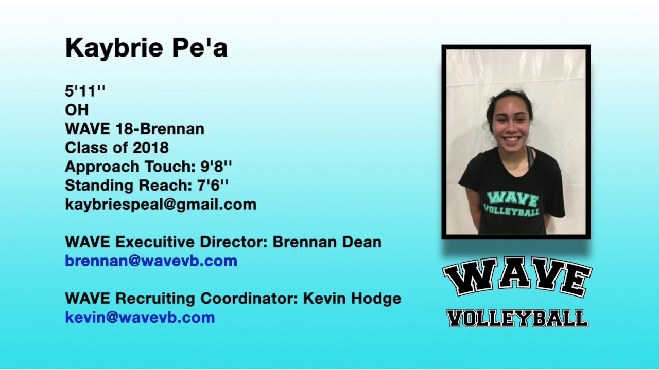 Kaybrie Pe'a Skills Video - Class of 2018 OH - WAVE VBC - YouTube