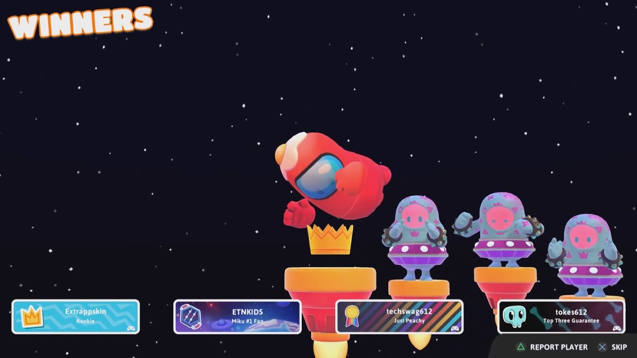 Fall Guys Among Us Ejected Celebration Gameplay - YouTube