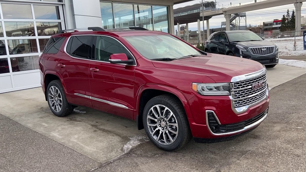 Red 2021 GMC Acadia Denali Review - GSL GM City - Calgary - YouTube