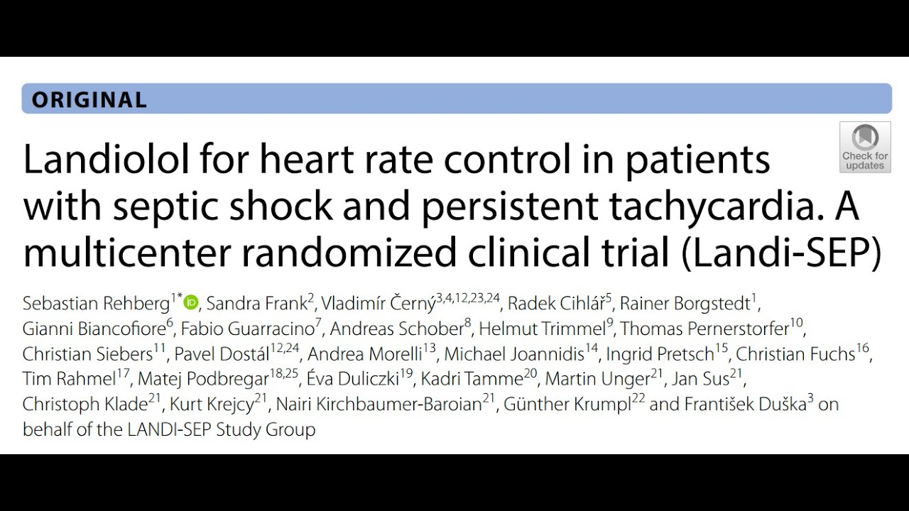 Landiolol for heart rate control in patients with septic shock: Landi ...