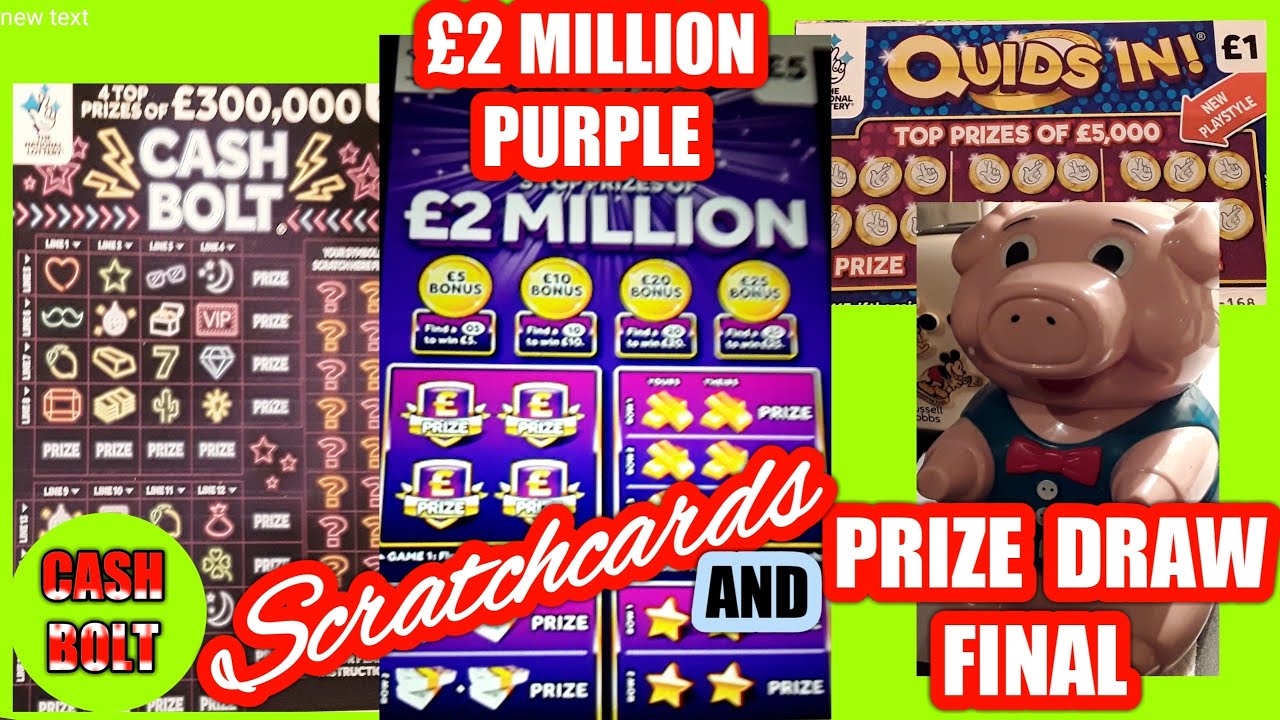 £2 MILLION Purple..Cash Bolt..Quids In..Win £50...& Name that Pig Draw ...