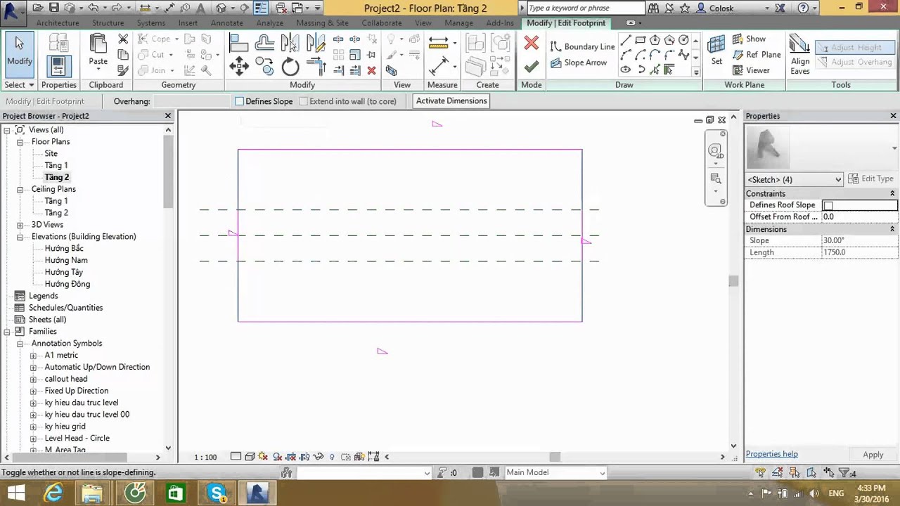 Hướng dẫn vẽ mái vát 1 nửa - half hipped roof bằng Revit 2016 - Revit ...