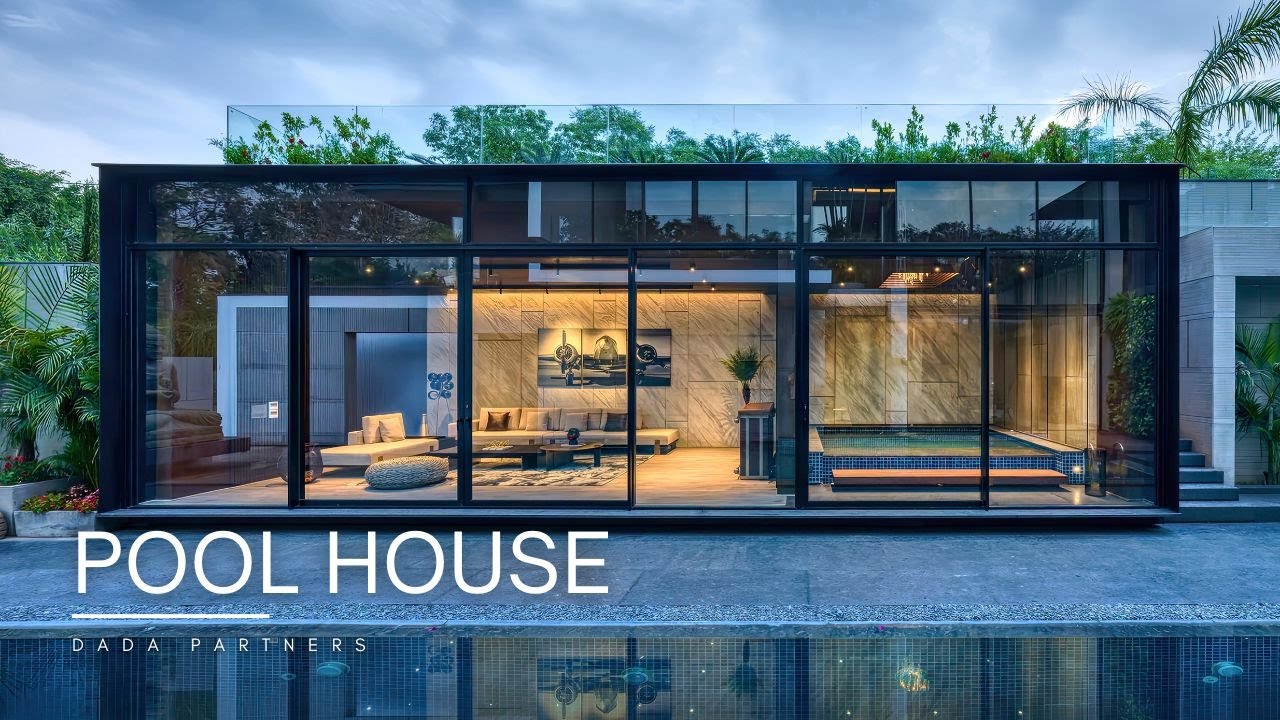 a Modern Oasis: Pool House with Pavilion and Open-Plan Design - YouTube