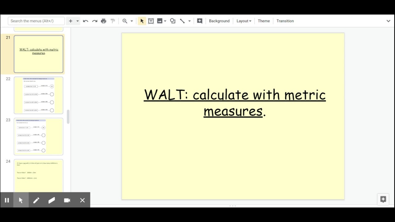 Wednesday - week 4 - calculate with metric measures.pptx - Google ...