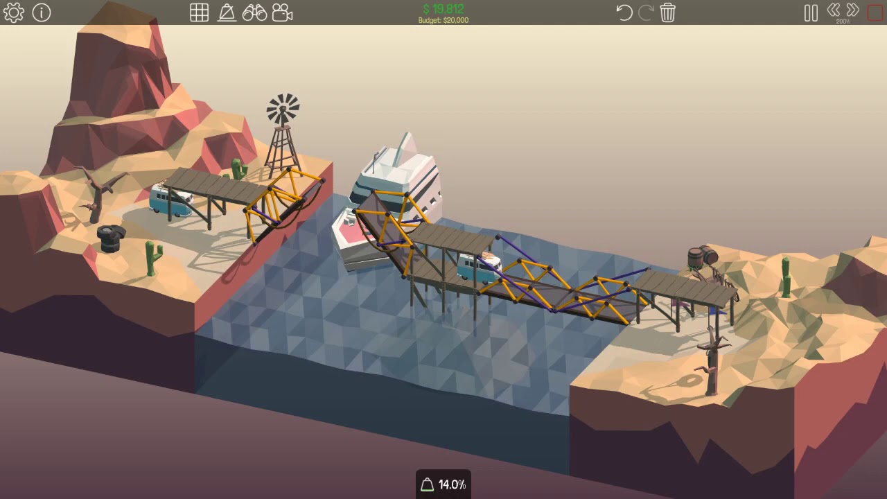 Poly Bridge 2-13 Blue Solution - YouTube