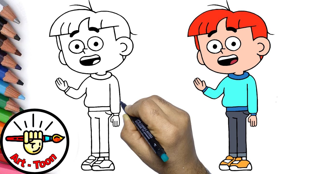 how to draw Elliott from Elliott from Earth step by step easy - YouTube