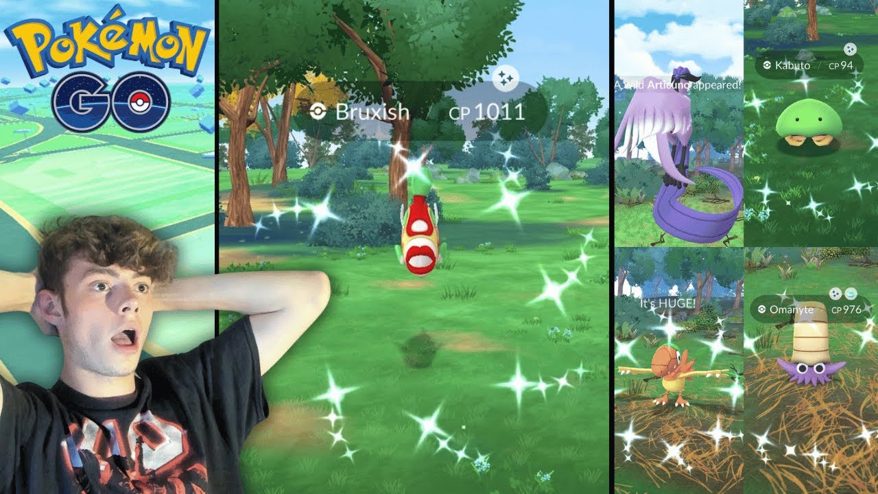 Shiny Bruxish Caught! Shiny Smeargle and Fossil Hunt! Shinies and ...