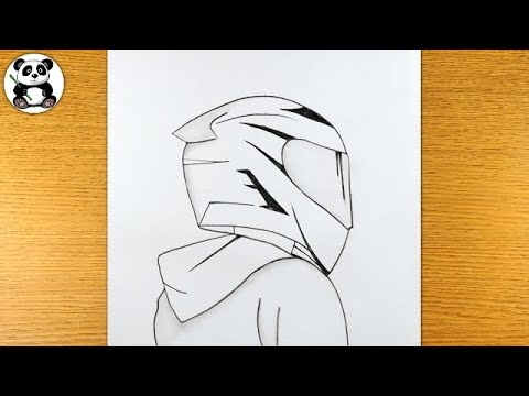 Pulsar 125 boy | Cute helmet boy pencil drawing @TaposhiartsAcademy