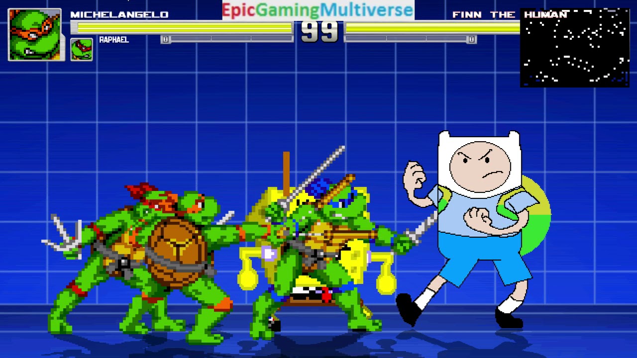 Teenage Mutant Ninja Turtles And Spongebob Squarepants Vs Finn The