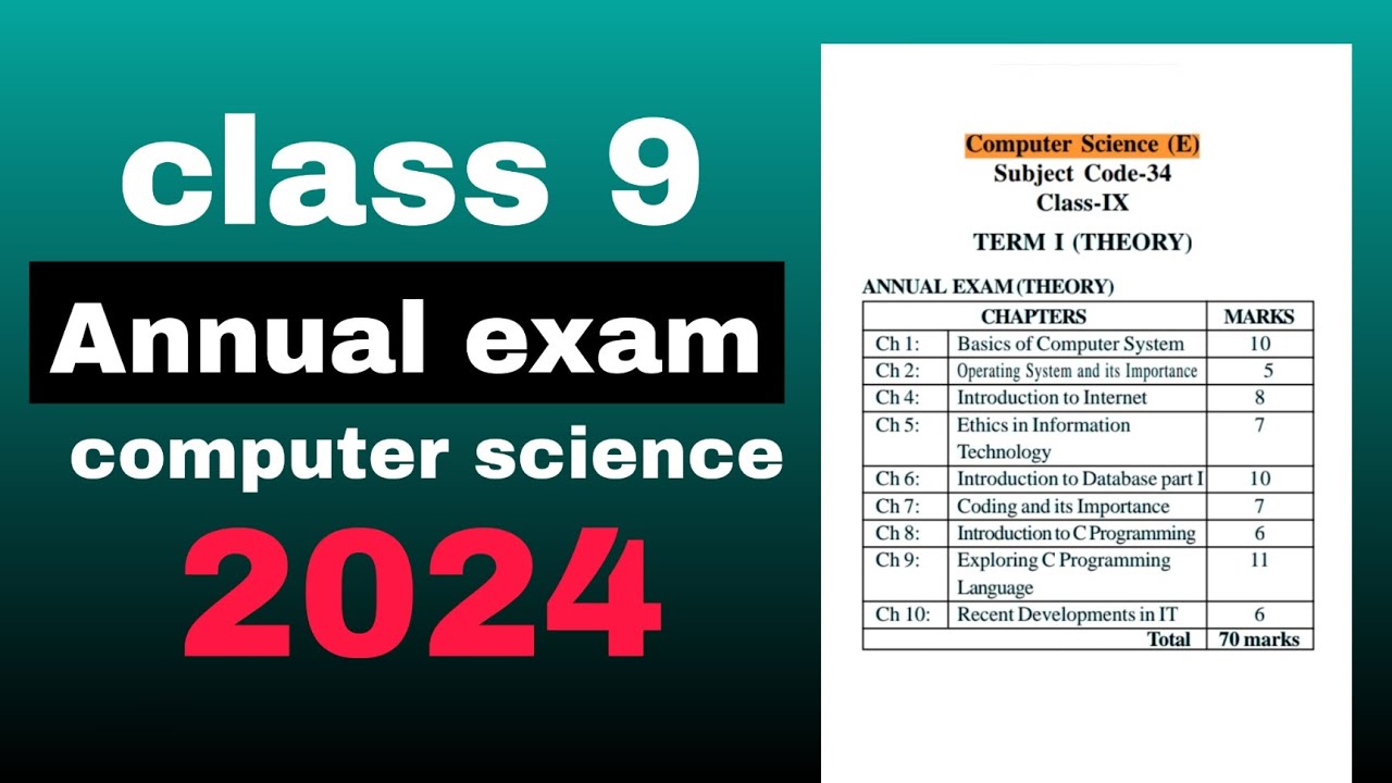 class 9 annual exam syllabus 2024 computer science (E) - YouTube