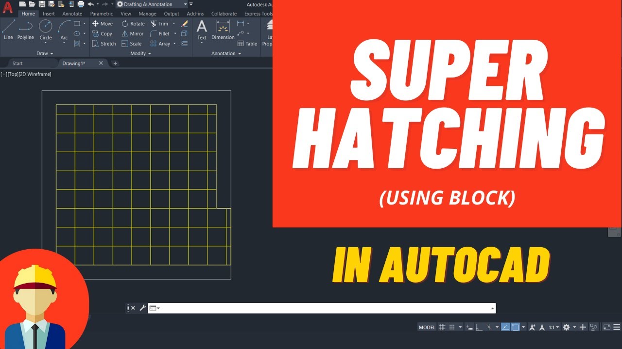 SUPER HATCHING in AutoCAD using Block - YouTube