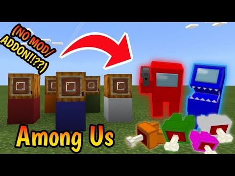 (NO MOD!!??) How to spawn Among us characters in Minecraft - YouTube