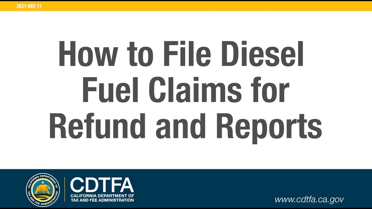 How to File Diesel Fuel Claims for Refund and Reports - YouTube