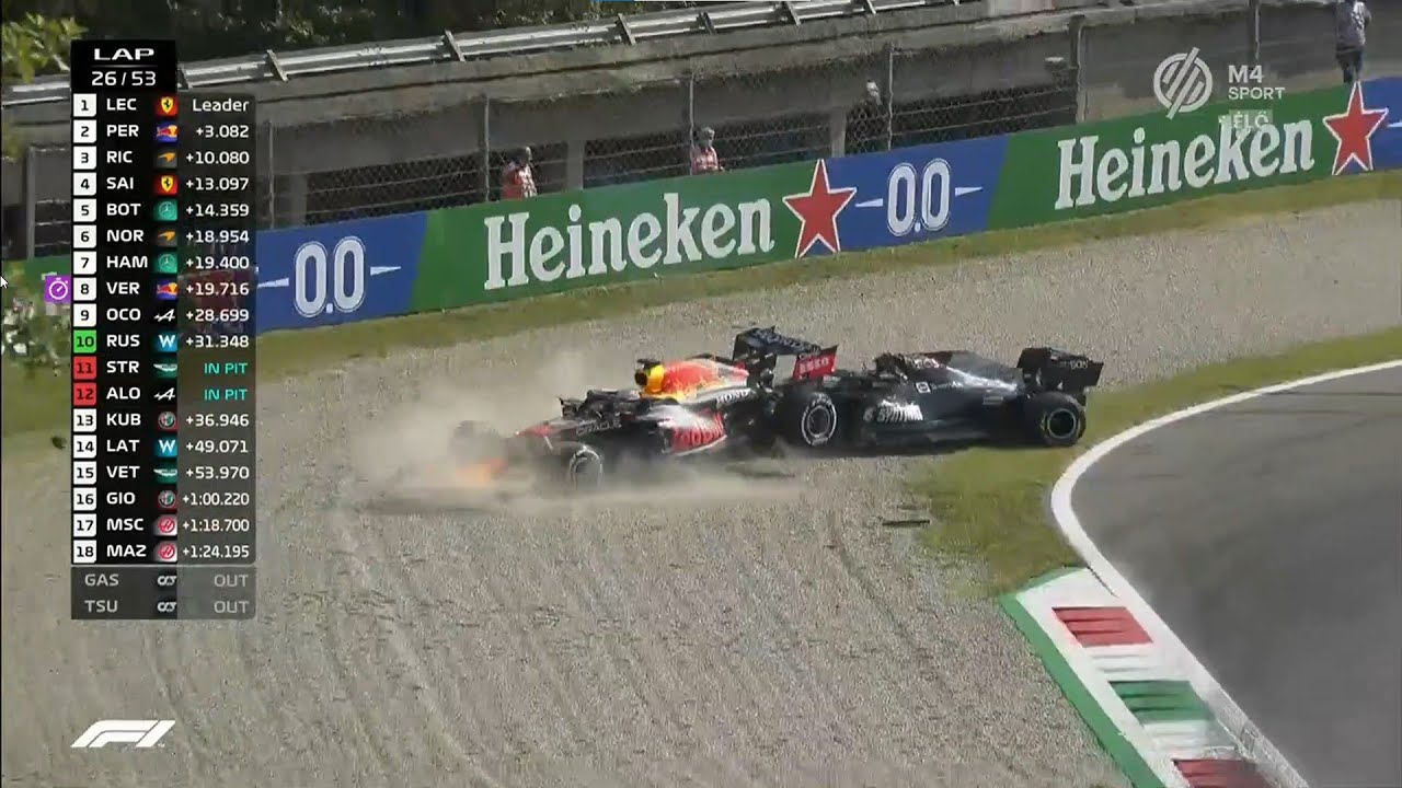 Lewis Hamilton Crash Max Verstappen Italian GP F1 2021 Race - YouTube