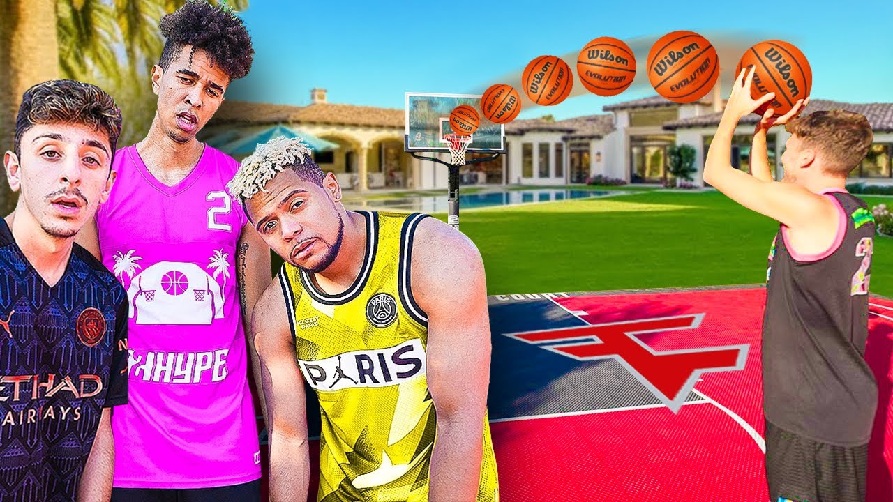 Last To Miss 3 Pointer Wins $10,000 Ft. Faze Rug - YouTube