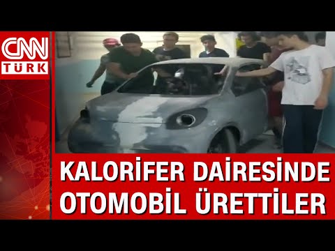 Liseli öğrenciler kalorifer dairesinde otomobil üretti!