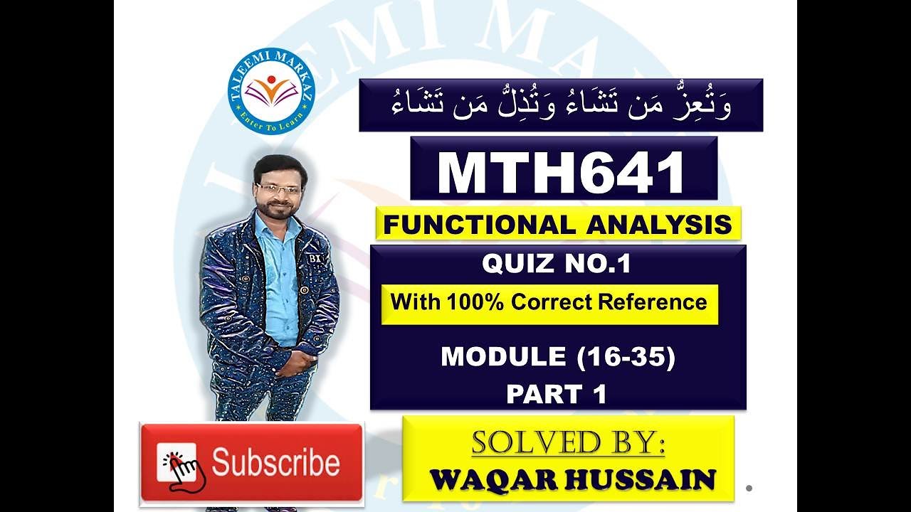 MTH641 quiz no 1 solution by taleemi markaz part 1 - YouTube