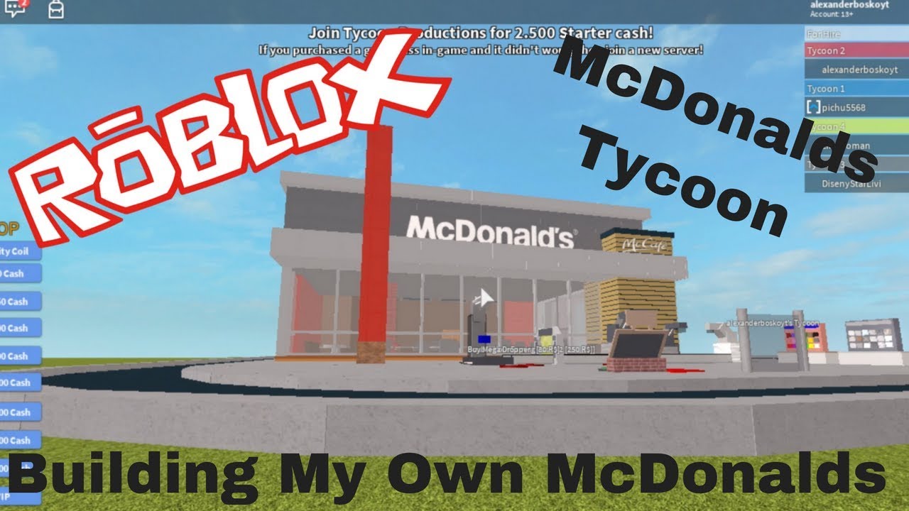 Roblox Roleplay - WORKING AT MCDONALDS! - McDonalds Tycoon - Alexander ...