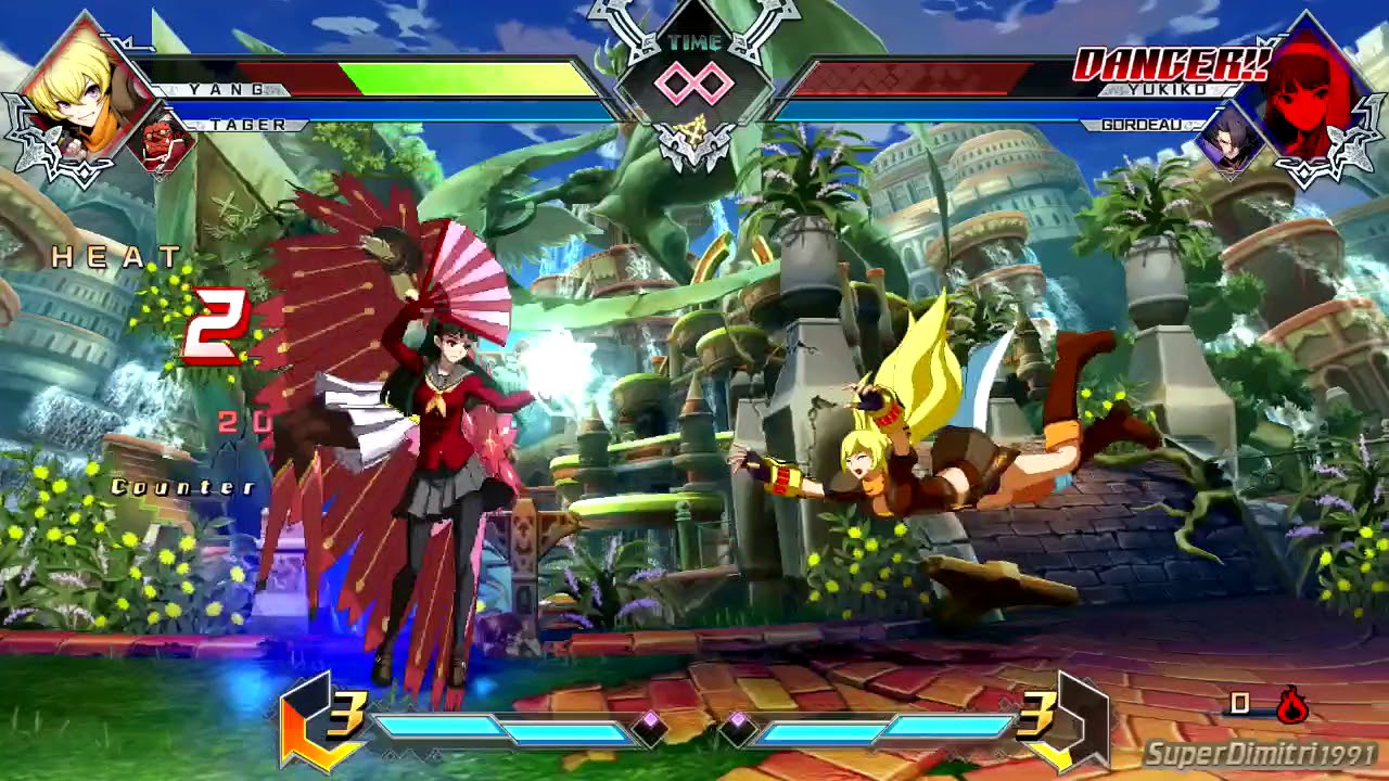 Blazblue Cross Tag Battle-Yang & Tager Vs Yukiko & Gordeau - YouTube