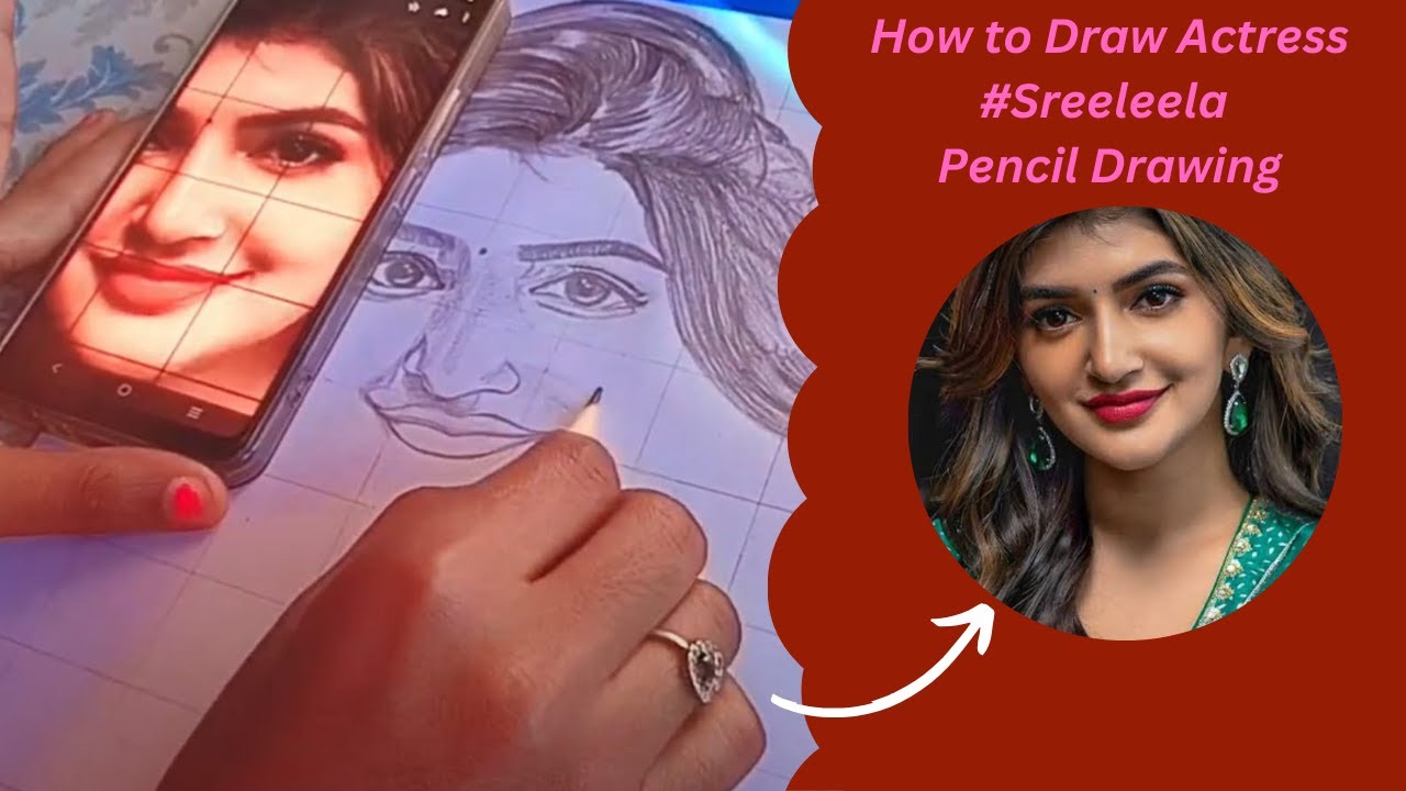 How to Draw Actress #Sreeleela | Pencil Drawing | Step by step drawing ...