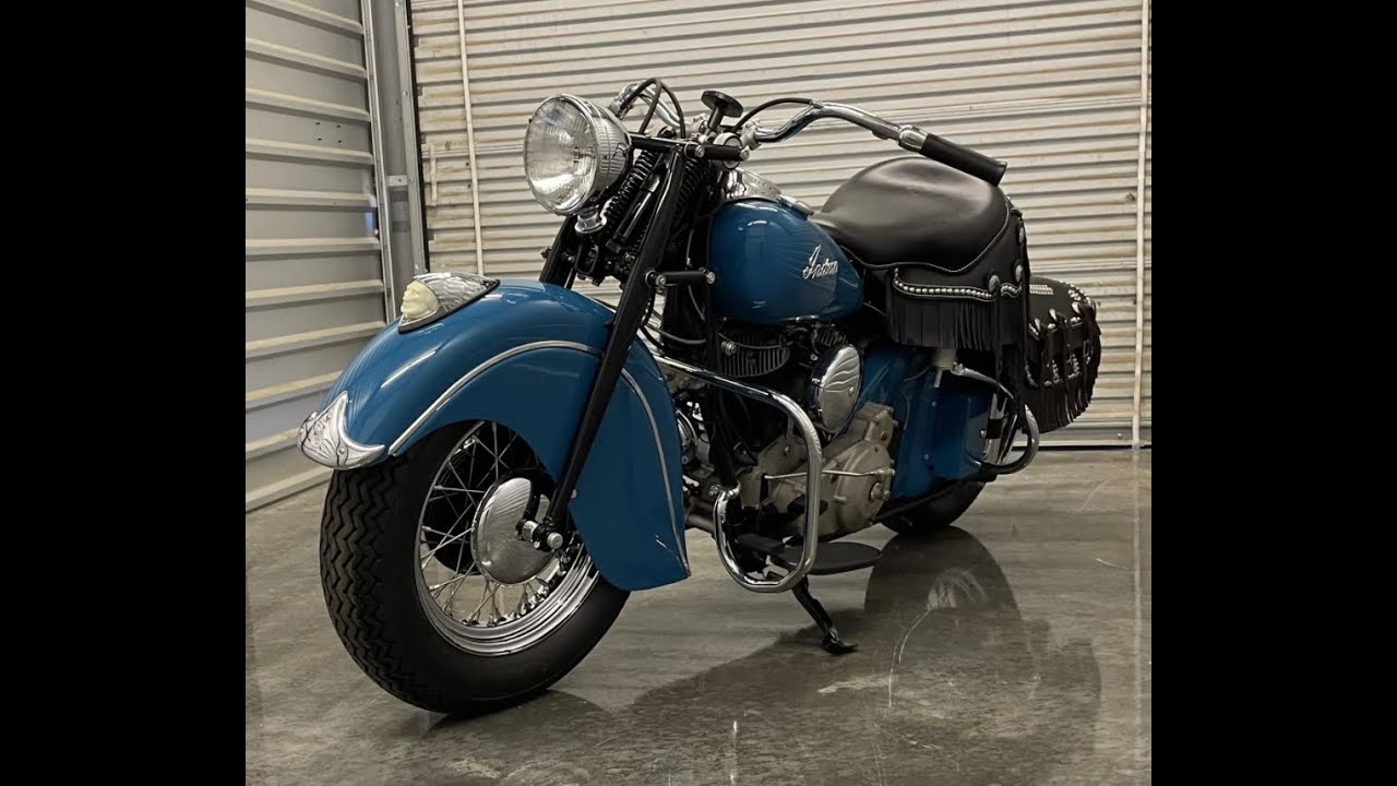 1948 Indian Chief in Sea Foam Blue - YouTube