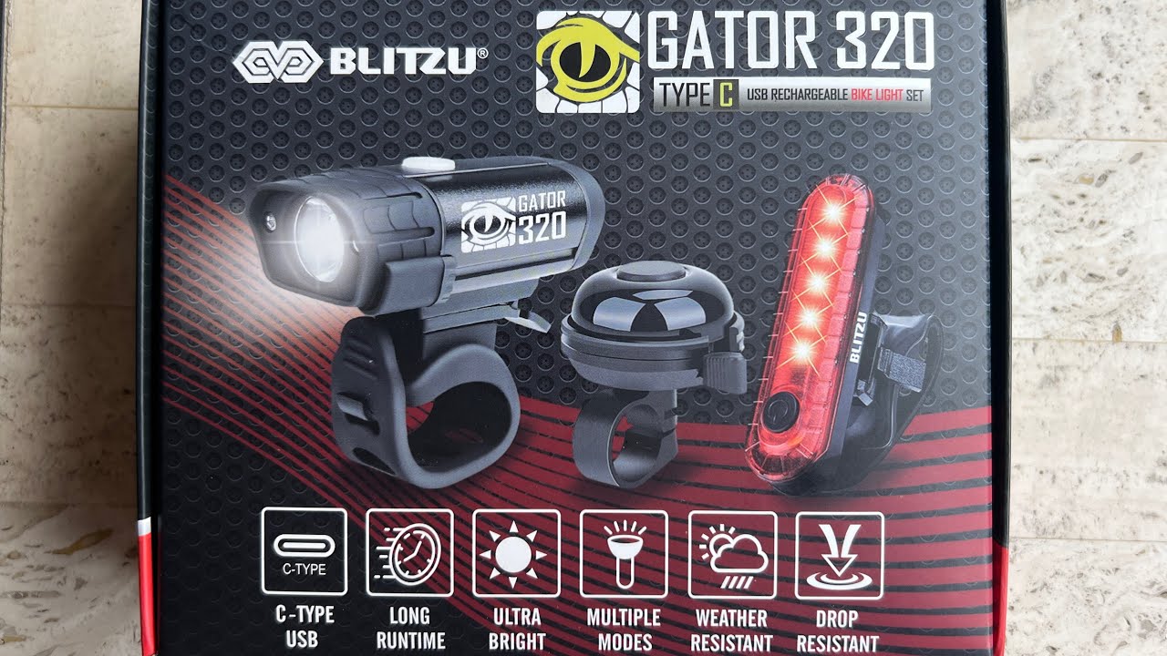 Blitzu Gator 320 Headlight and Tailight Unboxing - YouTube