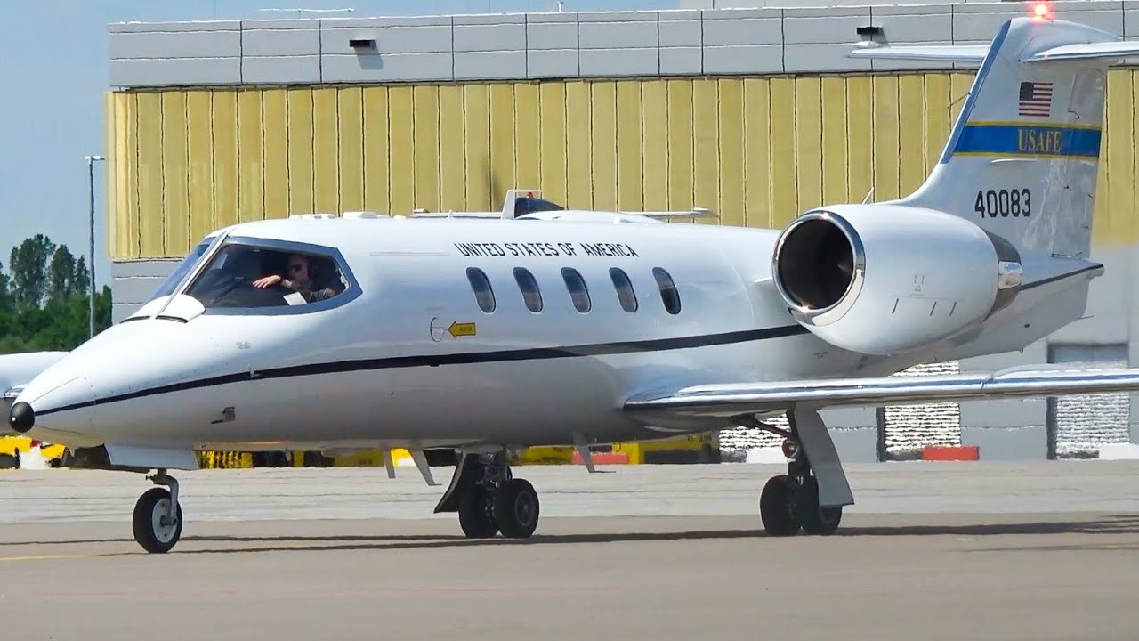RARE! | US Air Force Learjet C-21A (84-0083) Arrival at Munich Airport ...