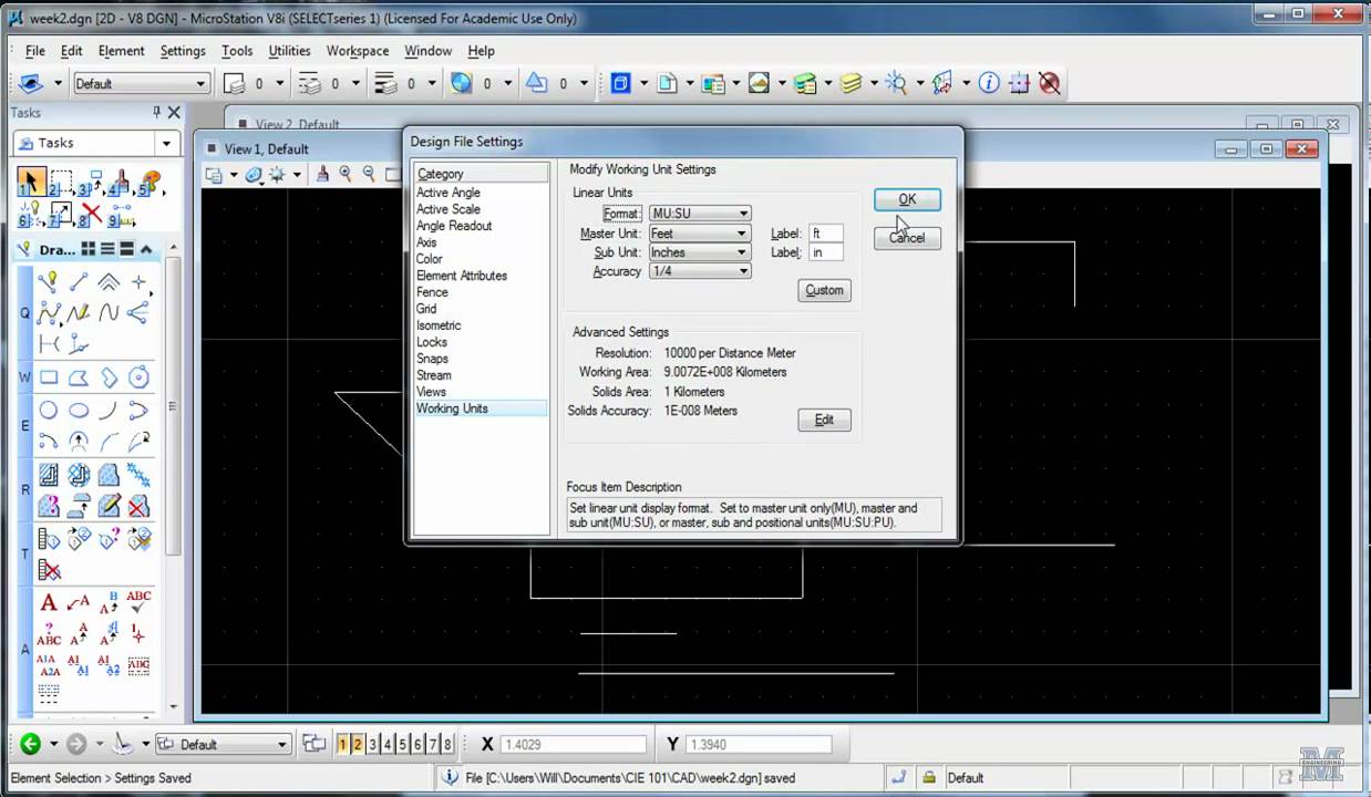 Microstation lecture 02 (CIE 101, Civil Engineering Graphics) - YouTube