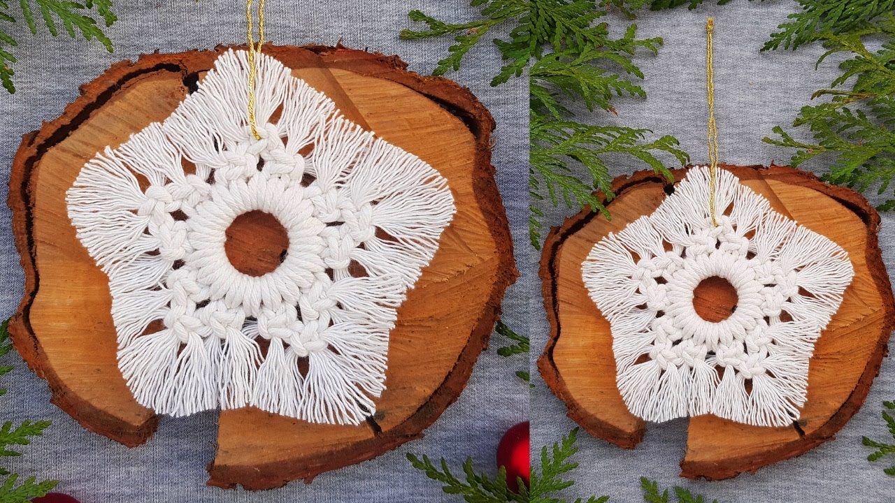 DIY ESTRELLA 🌟 en MACRAME muy FÁCIL (paso a paso) | DIY Macrame Star ...