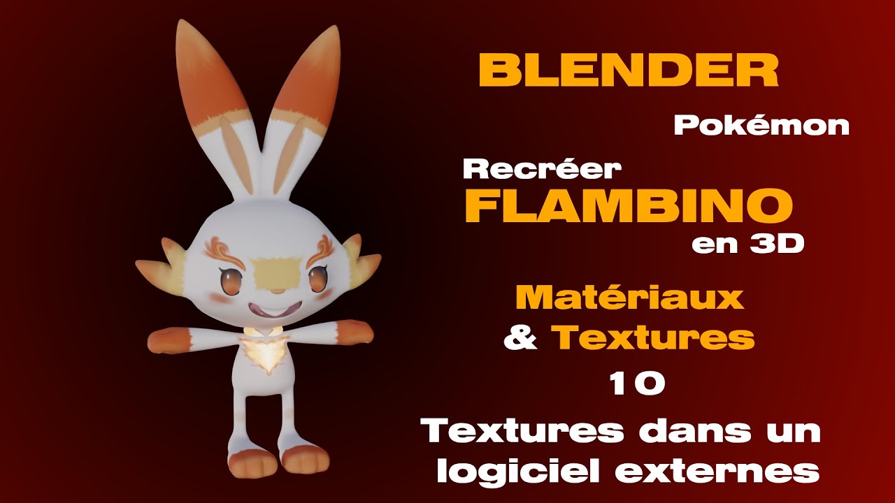 Blender Flambino Pokemon en 3D - 10 - Matériaux & Textures Textures ...