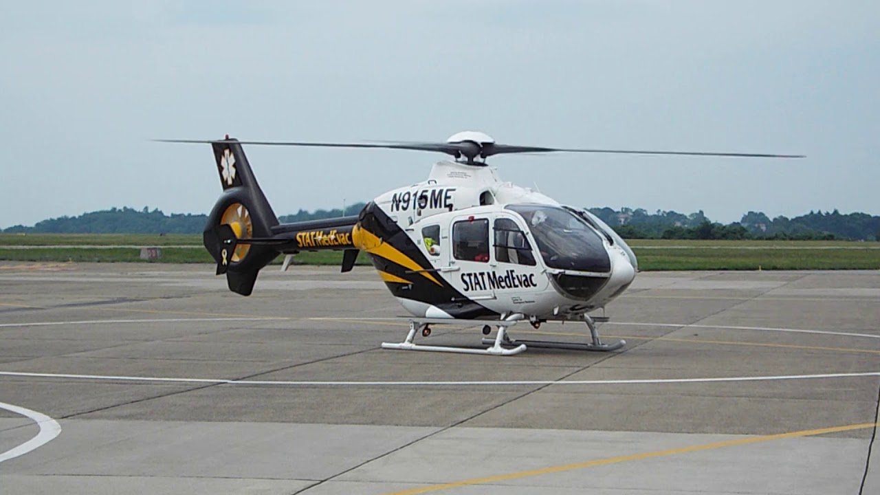 STAT MedEvac 16 (N915ME) landing at AGC from UPMC Children's - YouTube
