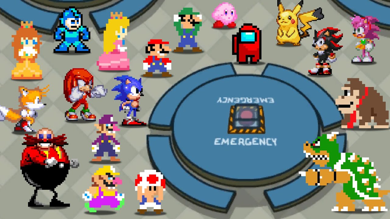 Among Us, but with Mario and All Game Characters: Who is the Imposter ...