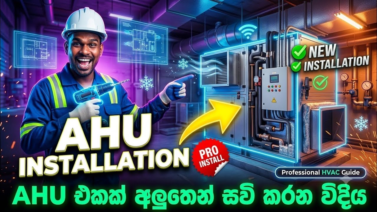 AHU Installation 🔧 | Complete Air Handling Unit Setup & Duct Connection ...