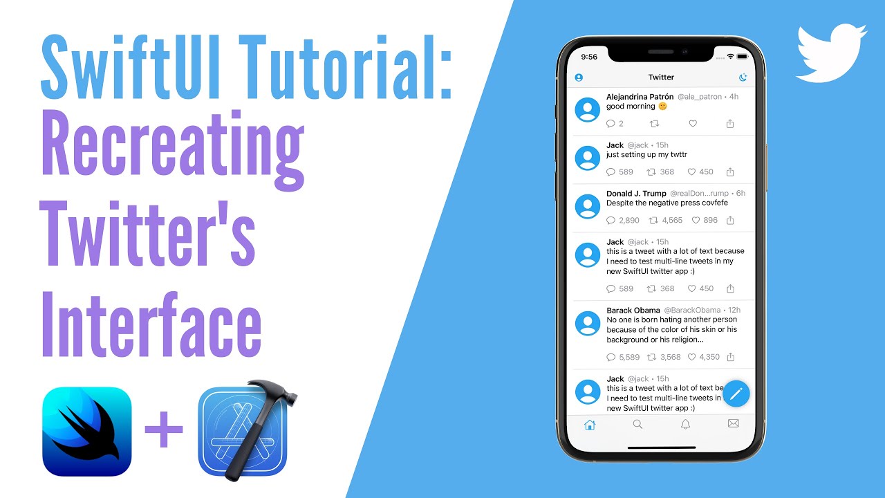 Swiftui Tutorial Recreating Twitter S Interface Youtube