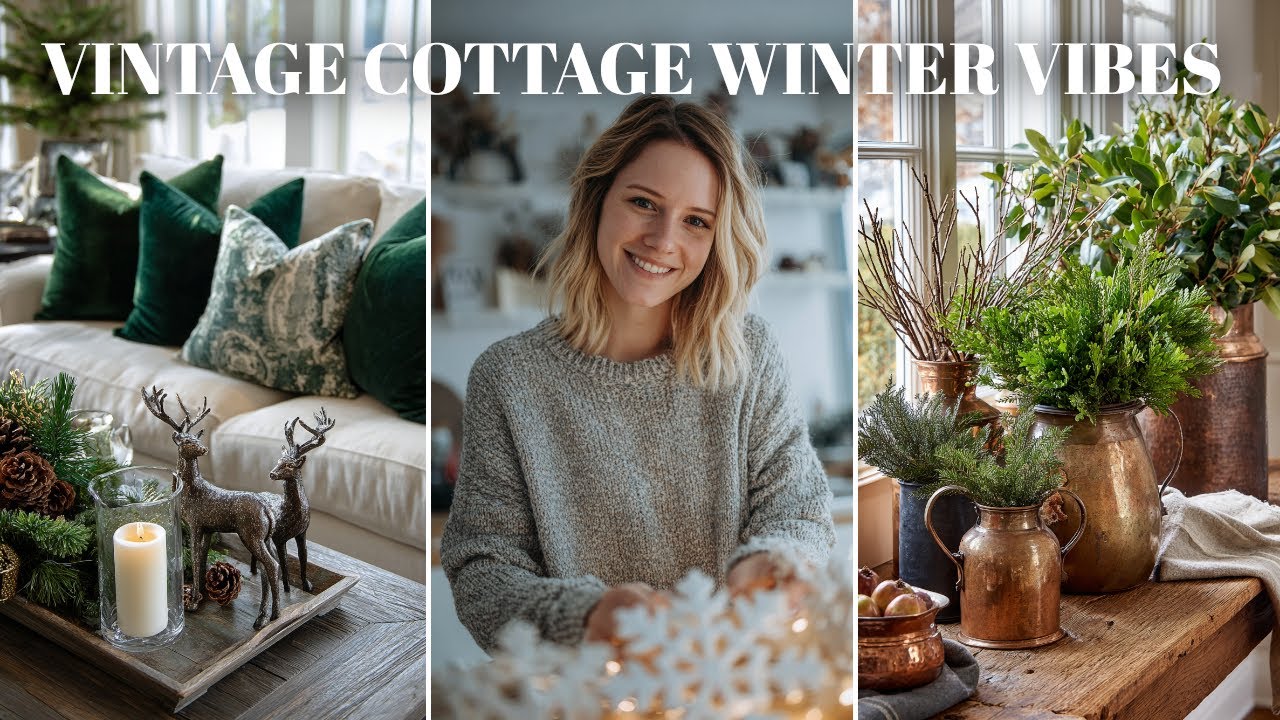 💖 Rustic Farmhouse Winter Decor With Vintage Cottage Charm - YouTube