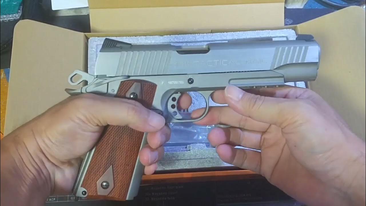 KWC MILBRO Colt 1911 CO2 Airsoft GBB pistol unboxing - YouTube