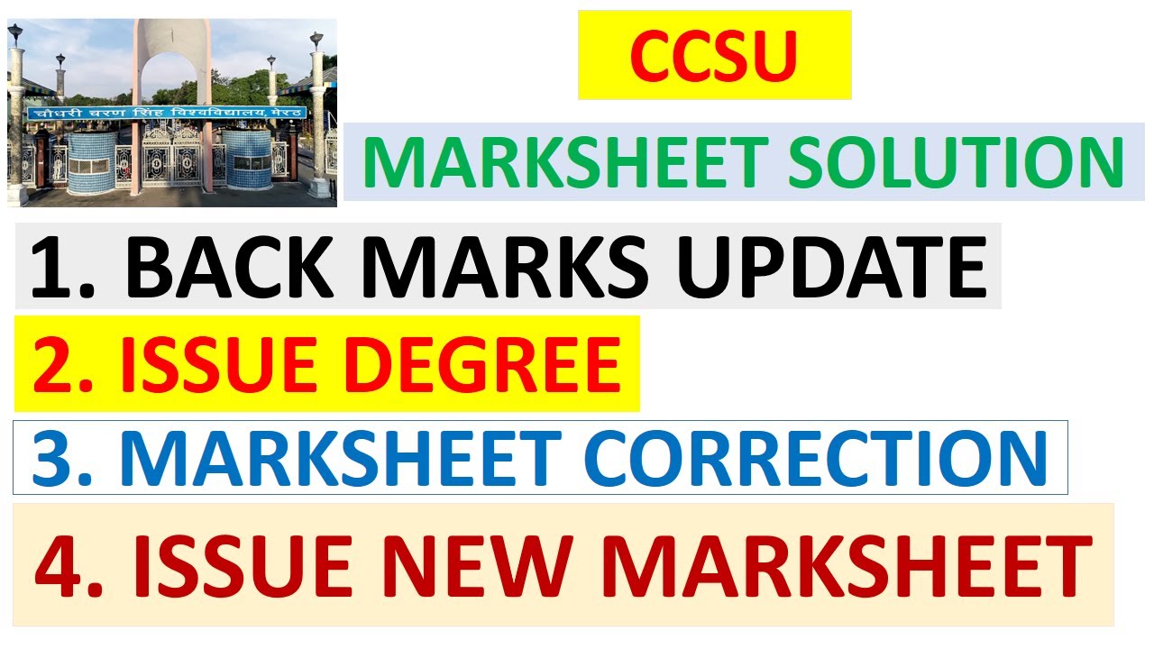 ccs university marksheet correction,graduation marksheet correction,how ...