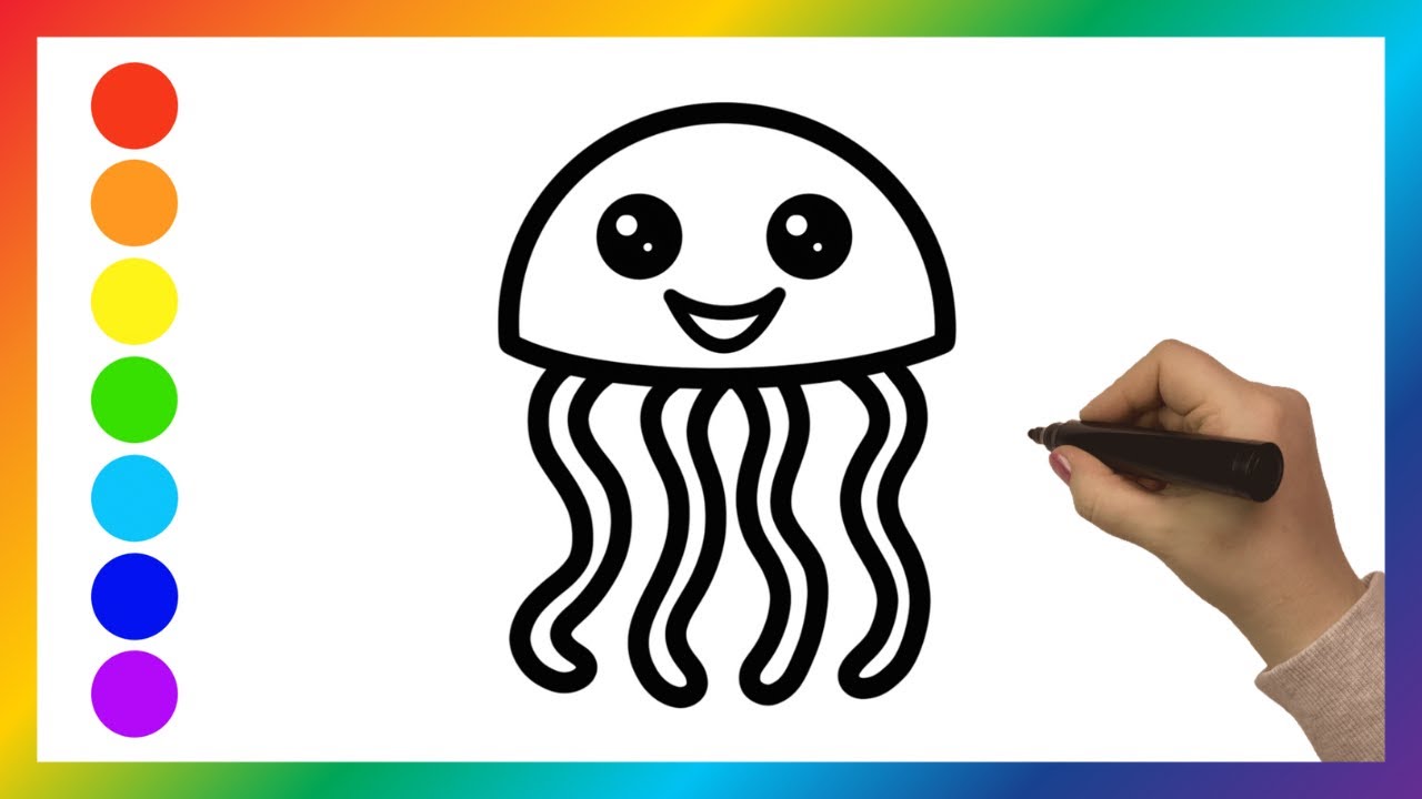 Ich zeichne eine Qualle 🪼 Drawing a Jellyfish | Painting & Coloring for ...