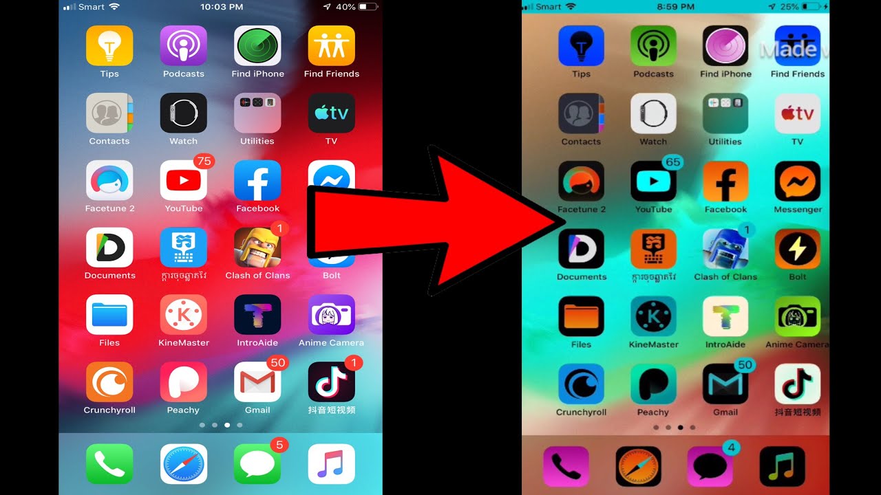 របៀបដូរពណ៌ទូរស័ព្ទ [ How to change phone color ] IOS - YouTube