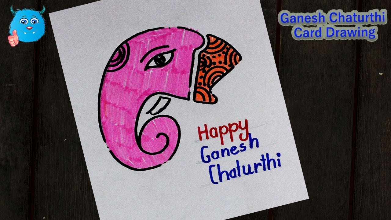 Happy Ganesh Chaturthi Drawing for Beginners | How to Draw Ganesha ...