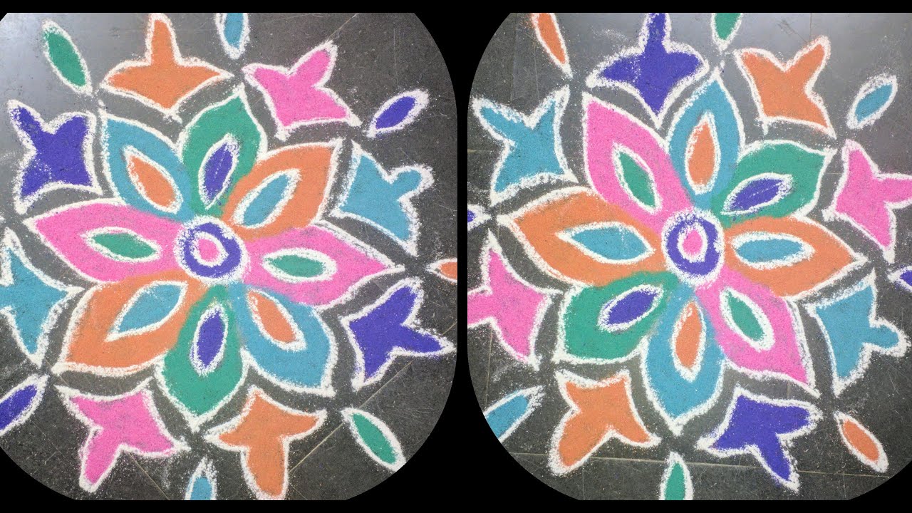 Very Easy and Simple Rangoli - YouTube