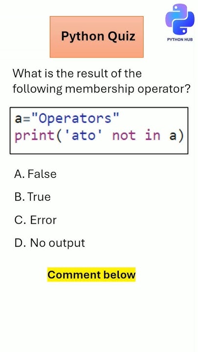 Python Quiz on Membership Operator - Part 46 #shorts - YouTube