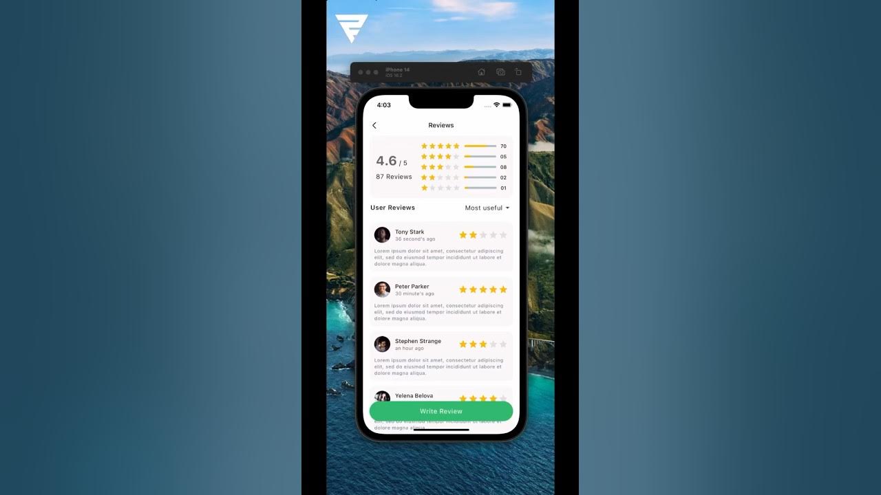 Review Screen Flutter Flutter Groceryapp Flutterdev Shorts Apple Groceryshopping Youtube