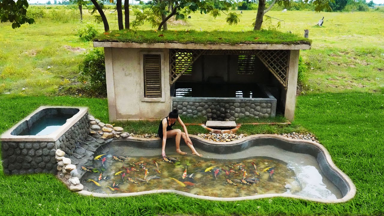 How To Make Heat Pool in Winter And Mud Hut On Heat Pool & Build ...