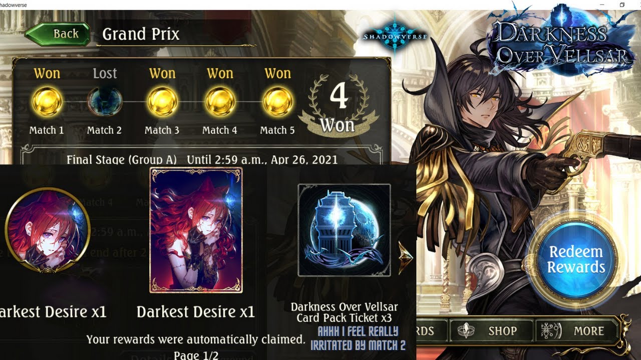#22 OTK Swordcraft GP Final 4/5 - Darkness over Vellsar - Shadowverse - YouTube