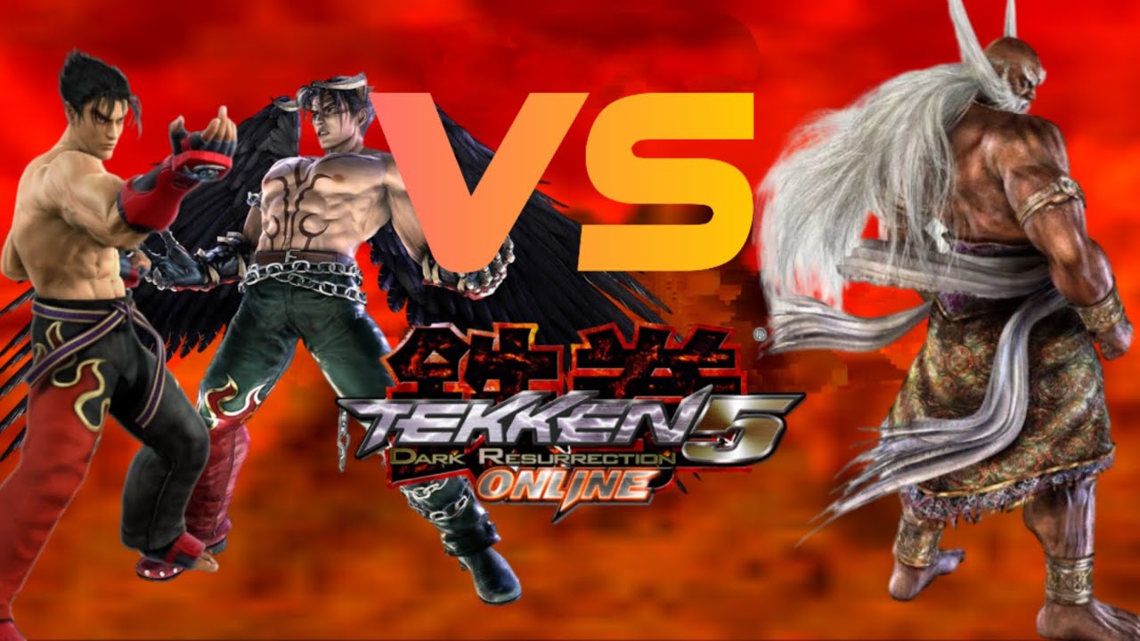 Tekken 5 Dark Resurrection Jin and Devil Jin vs Jinpachi team battle hard mode - YouTube