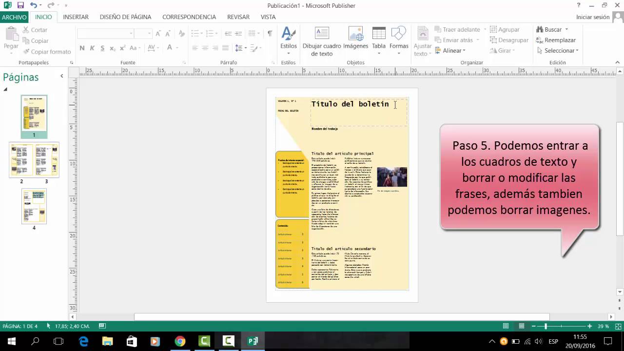 Creación de Boletines en Publisher - YouTube